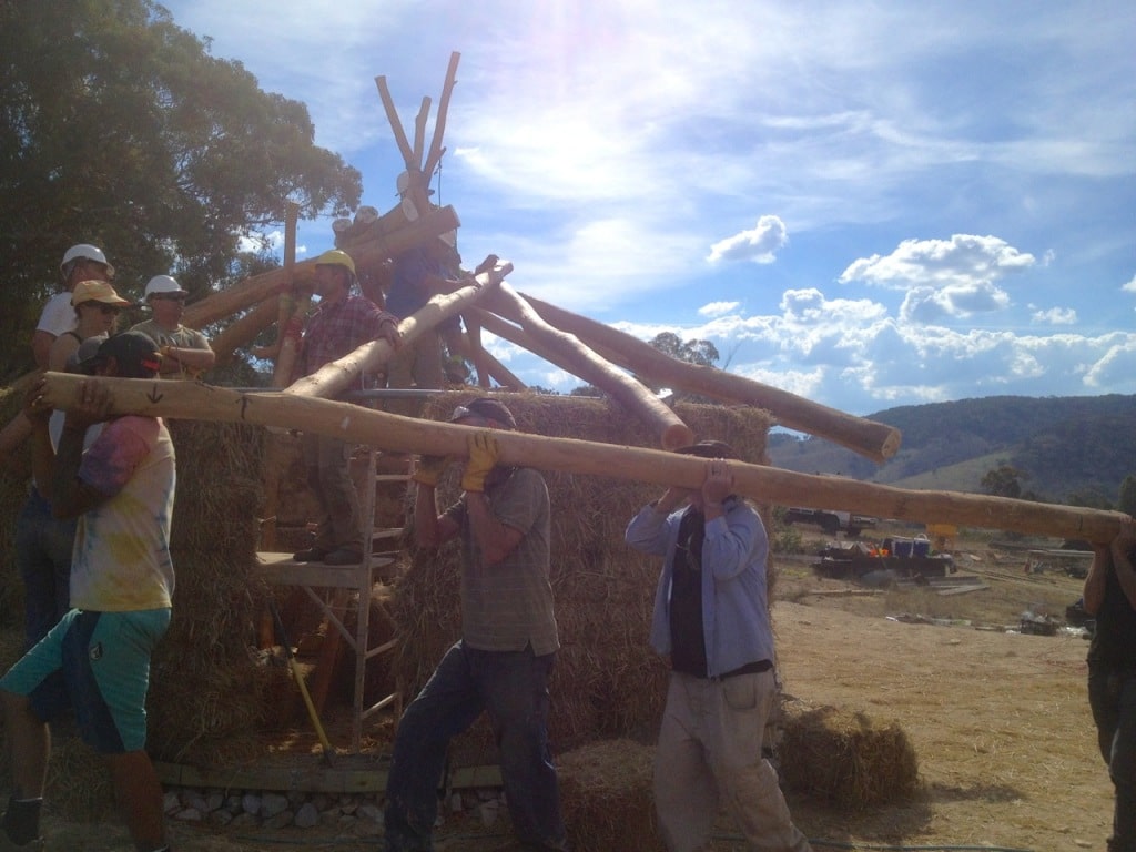 Roundhouse build: making a Reciprocal Roof - Milkwood: permaculture ...